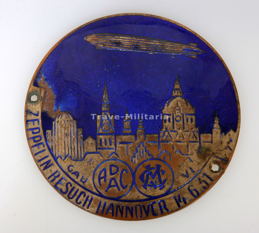 ADAC Plakette Zeppelin-Besuch Hannover 14.06.1931 | Archiv | Trave ...
