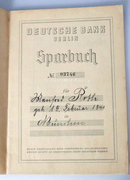 Hermann-Göring-Sparbuch für Waisen gefallener Flieger Roth | Archiv ...