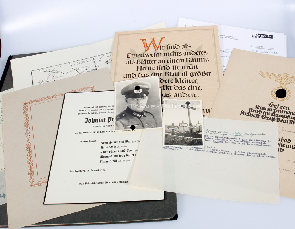 Papiere Peter Hass s. Art Abt. 852 gefallen 1941 | Neuheiten | Trave ...