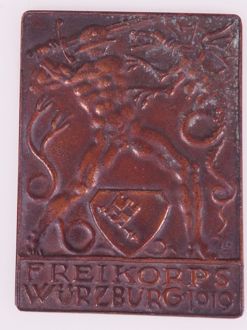 Freikorps Würzburg 1919 Bronzeplakette | Antiquitäten | Trave Militaria ...