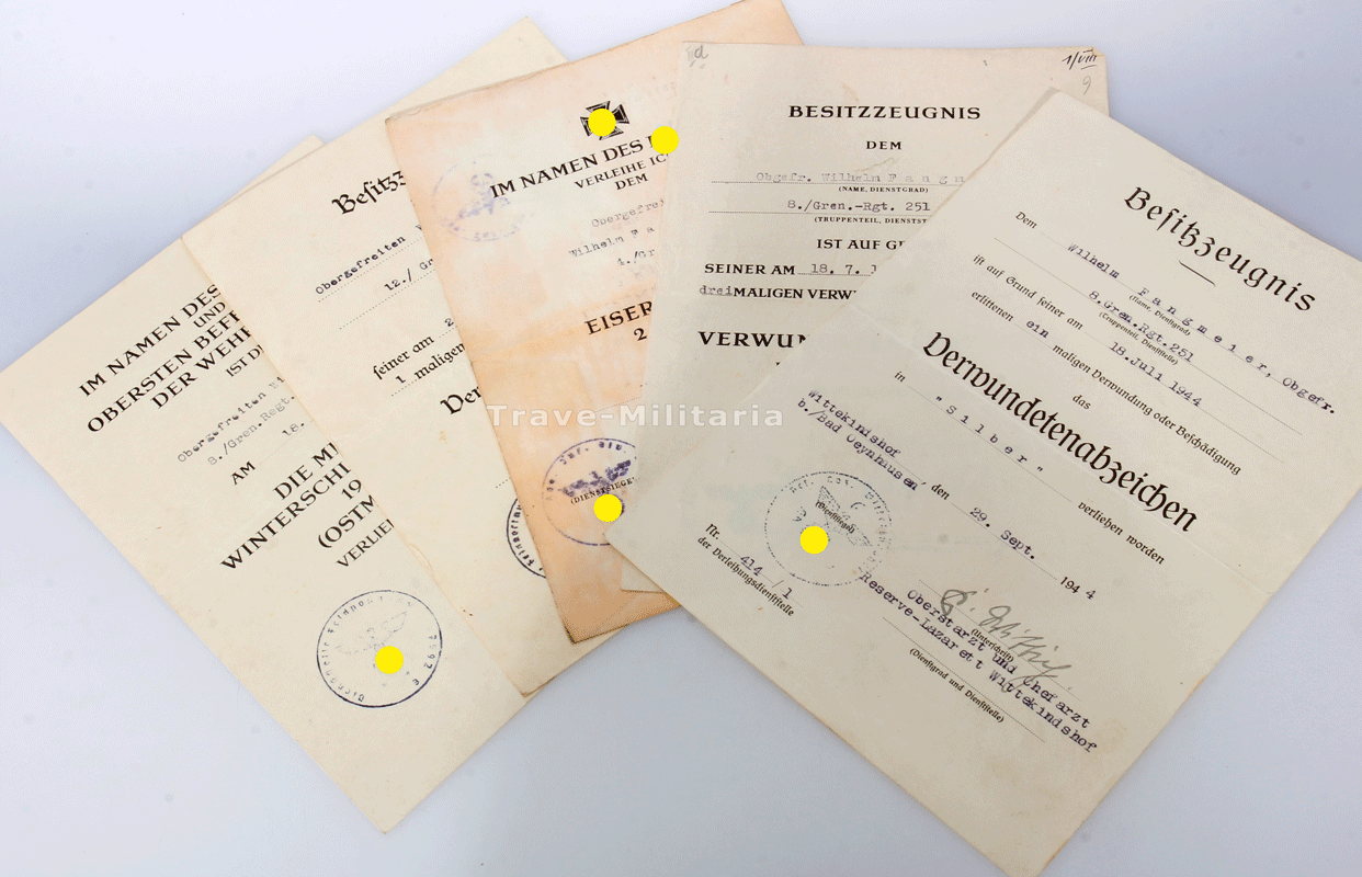 Urkundengruppe Fangmeier Gren. Rgt. 251 | Neuheiten | Trave Militaria ...