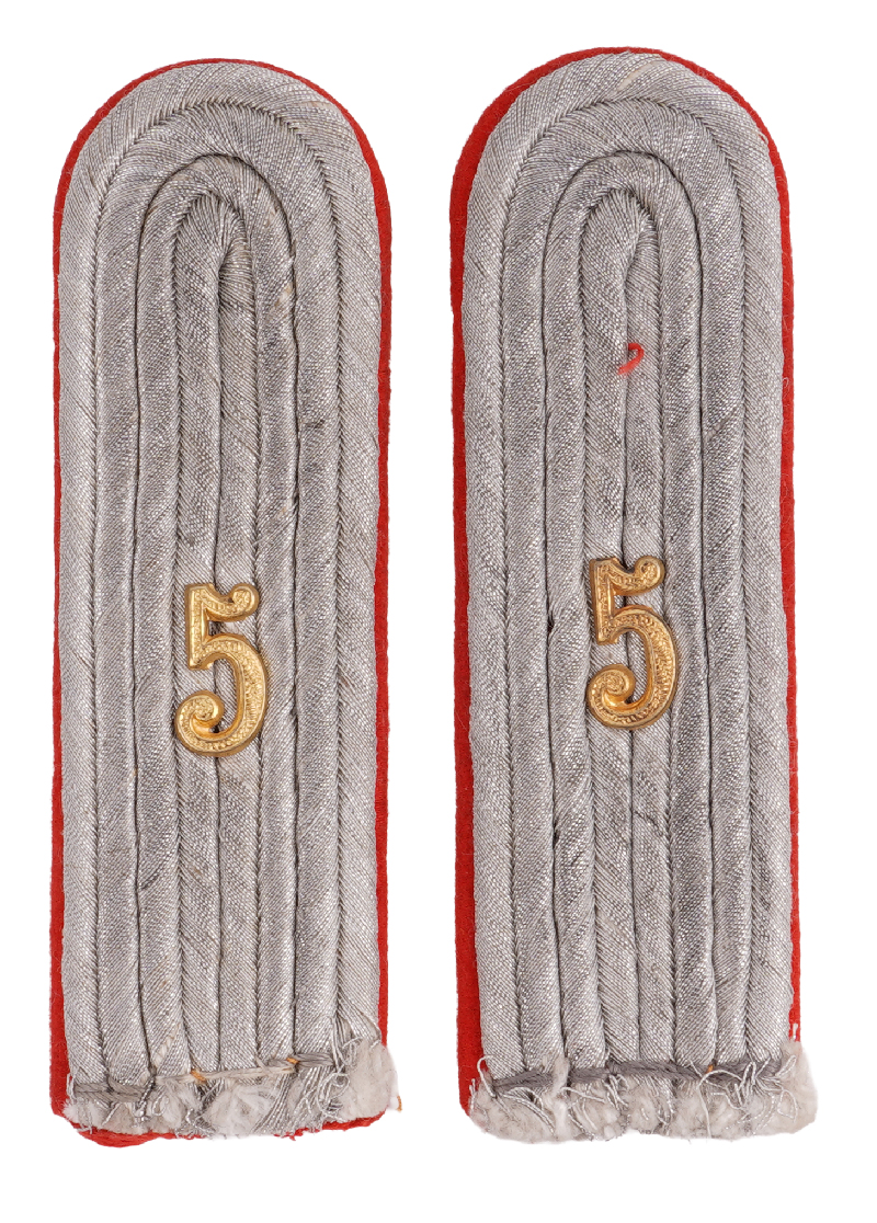 Wehrmacht Heer Paar Schulterklappen Leutnant im Artillerie-Regiment 5 ...
