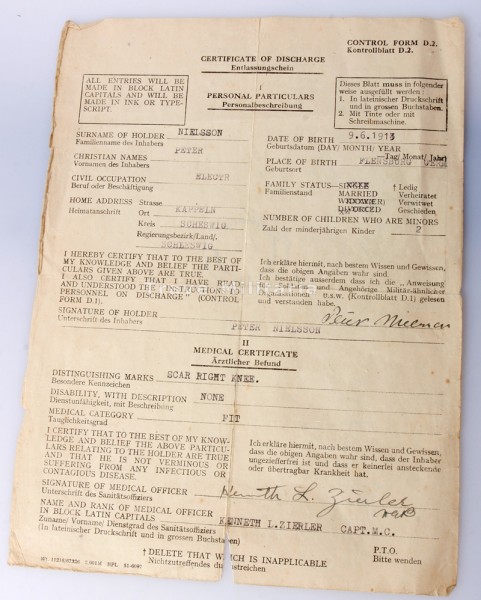 Papiere Nielsson H.-Flakart.- Abt. (mot) 299 | Archiv | Trave Militaria ...