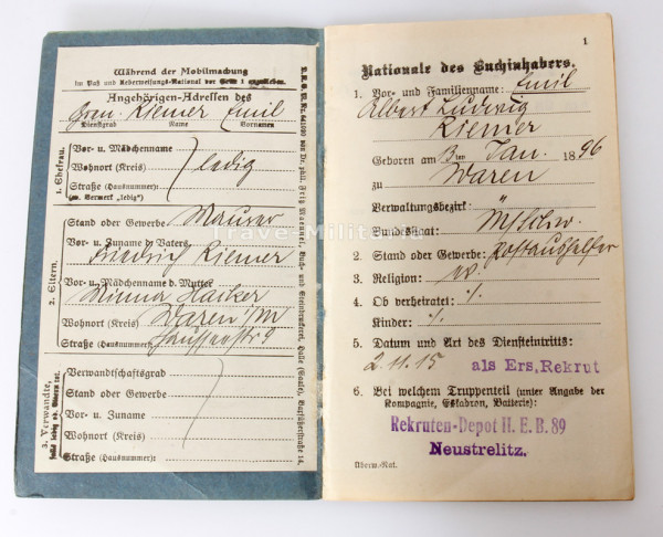 Überweisungsnationale Riemer Rekruten-Depot XXIII. Reserve Korps Brügge ...