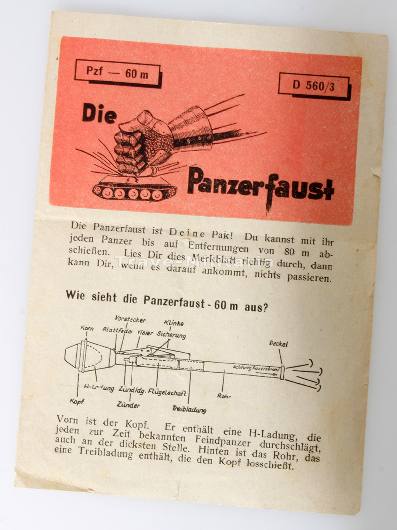 Dienstvorschrift D560/3 ,,Die Panzerfaust" 1944 | Archiv | Trave ...